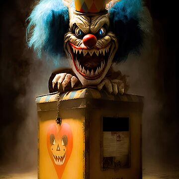 "Creepy old Jack in the Box Clown Toy - 3" Sticker for Sale by Space ...