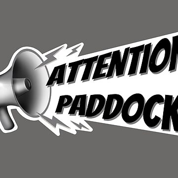 "Attention paddock sticker" Sticker for Sale by Manxcraft | Redbubble