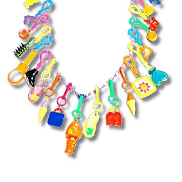 "'80s Chunky Plastic Charm Necklace Print" Sticker for Sale by ...
