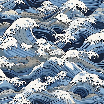 "Ukiyo-E Hokusai Tsunami Wave Style Patterns" Sticker for Sale by ...