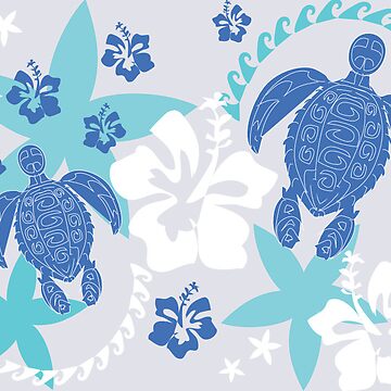 "Aloha- Island Turtles lagoon blues" Sticker for Sale by Colour Angel ...