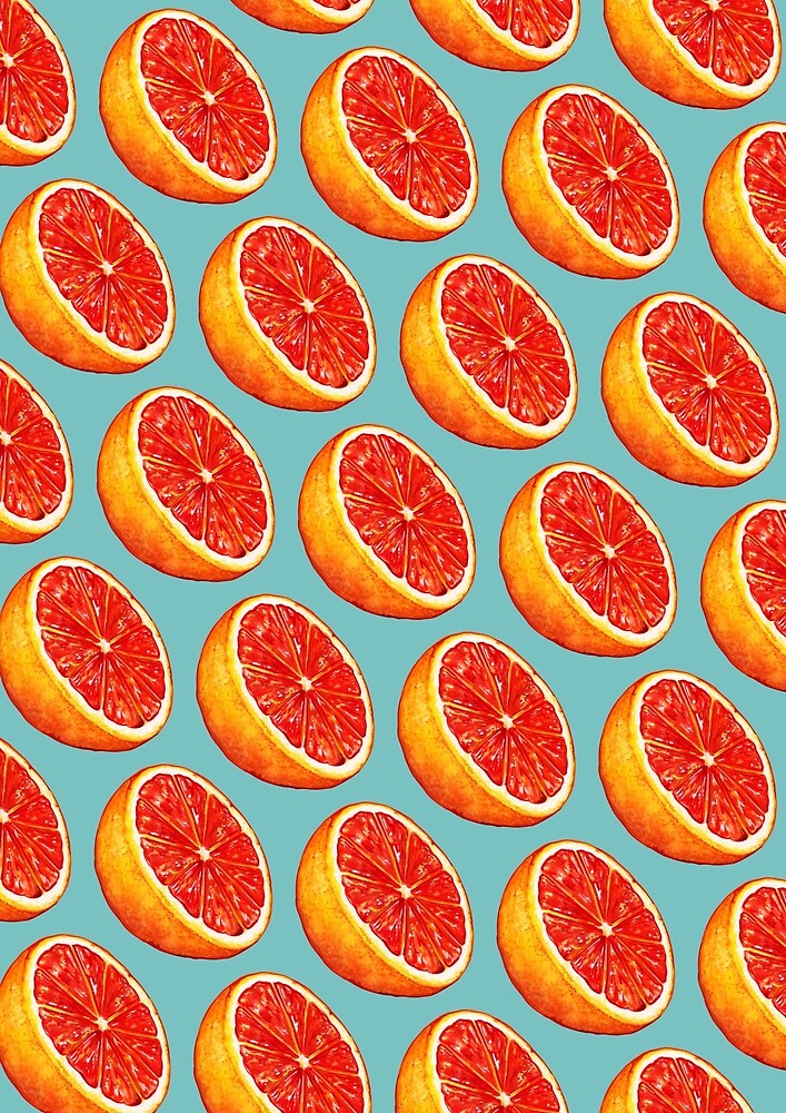 "Grapefruit Pattern - Blue" by Kelly Gilleran | Redbubble