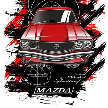 "Red Rx3 Retro Vintage Mazda Rotary Powered Wankel JDM" Sticker for ...