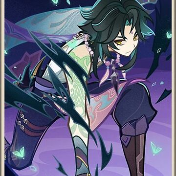 "Genshin Impact Xiao Card" Sticker for Sale by HuckleberryArts | Redbubble