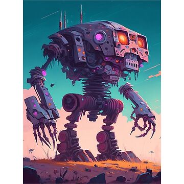 "Savage Skeleton Emopunk Robot" Sticker for Sale by Parmesan-pus ...