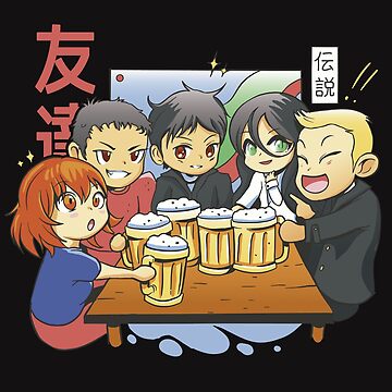 "Chibi Friends Drinking" Sticker for Sale by Naji Amer | Redbubble