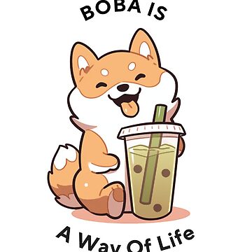 "Boba Shiba" Sticker for Sale by Mannyphy | Redbubble
