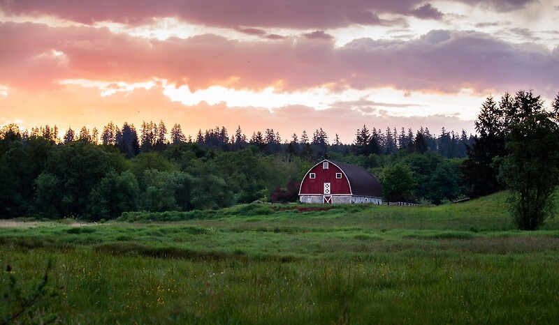 "Red Barn at Sunrise" by photodivaanna | Redbubble