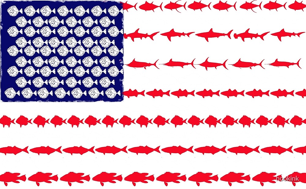"United States of America Fish Flag" by hookink | Redbubble