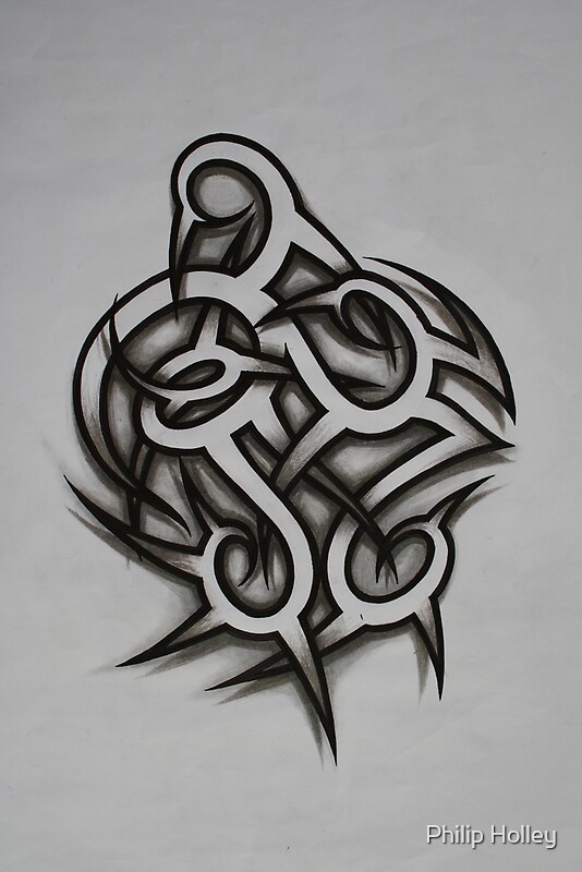 "Shaded tribal style tattoo" by Philip Holley | Redbubble