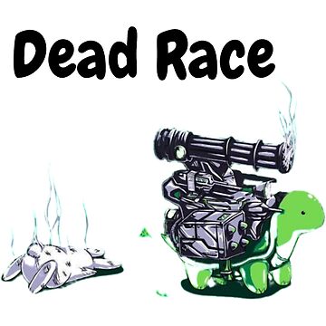 "Racing turtle with Machine gun trying to win with Rabbit" Sticker for ...