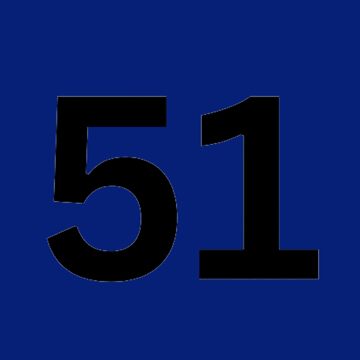 "00251 number 51 fifty one B" Sticker for Sale by guillermositweb ...