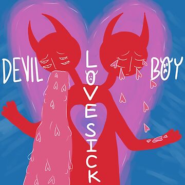 "lovesick album cover by devilboy" Sticker for Sale by mothmman | Redbubble