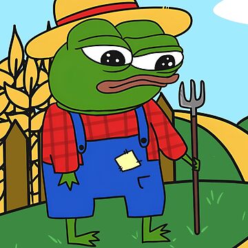 "Farmer Pepe Strawhat Apu" Sticker for Sale by Slav-Art | Redbubble