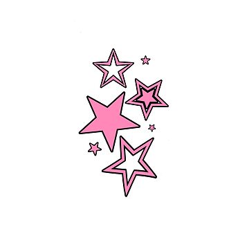 "PINK STARS Y2K!" Sticker by prettyeli | Redbubble