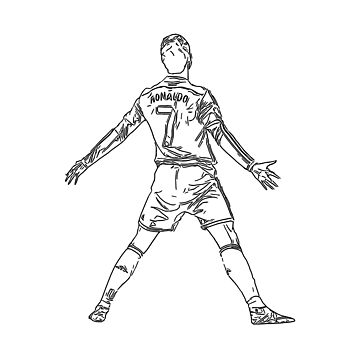 "CR7 Cristiano Ronaldo Signature Celebration Line Art Black" Sticker ...