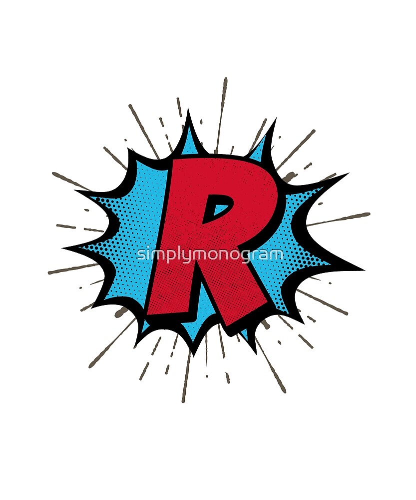 "Monogram R Cartoon Explosion Effect " by simplymonogram | Redbubble