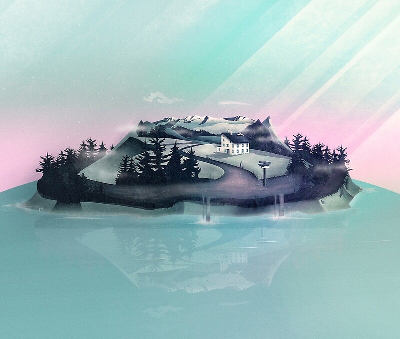 "Alpine Island" by schwebewesen | Redbubble