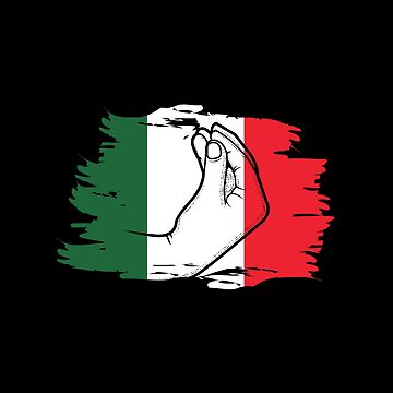 "Italian Hand Gesture Sign Language Funny Italy Flag" Sticker for Sale ...