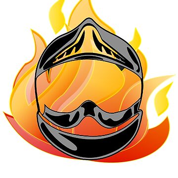 Sticker avec l'œuvre « Casque sapeurspompiers casque F1 en flamme Magnifique logo pompier » de l ...
