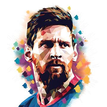 "Lionel Messi Handsome Portrait Abstract Drawing Art White background ...