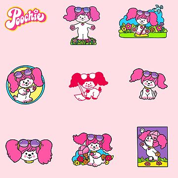 "Poochie Stickers - Retro 80s Pink Dog" Sticker for Sale by FunnehGacha ...