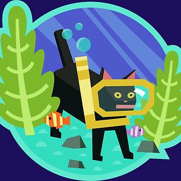 "Katamari Damacy Scuba Cat" Sticker for Sale by andrewmdesign | Redbubble