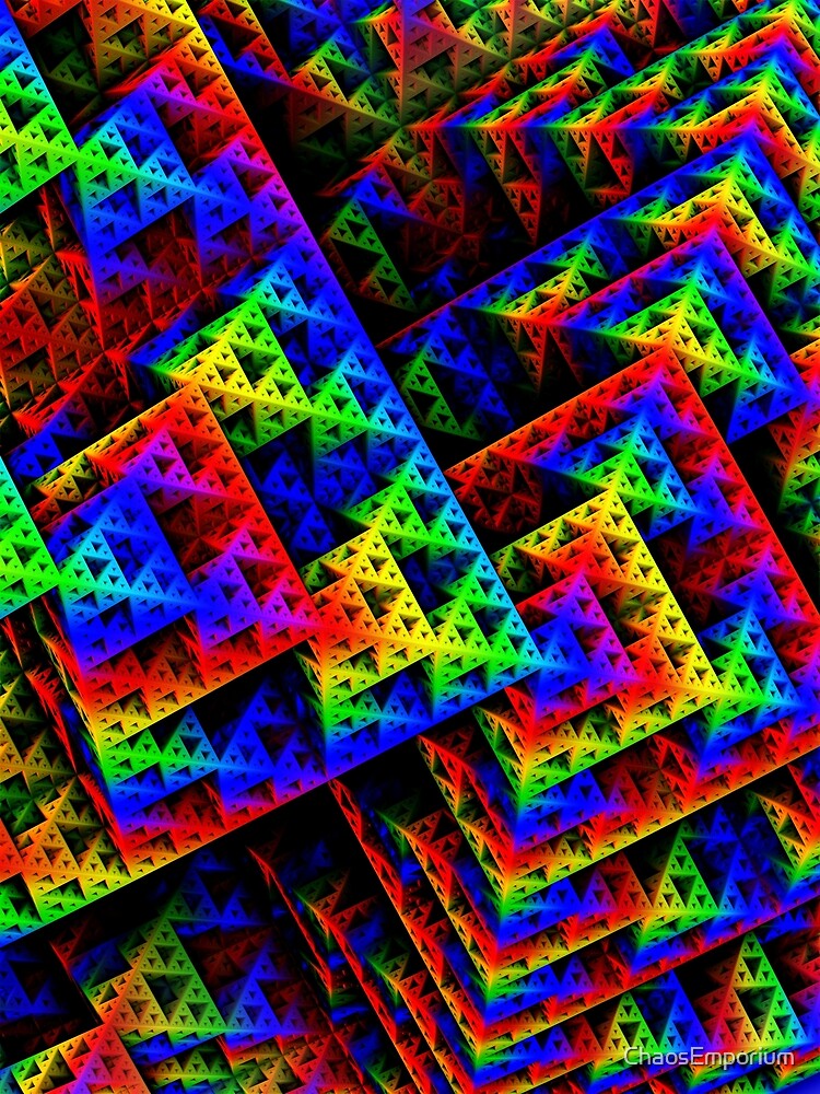 "Super Psychedelic Sierpinski Triangle Fractal Art Print" by ...