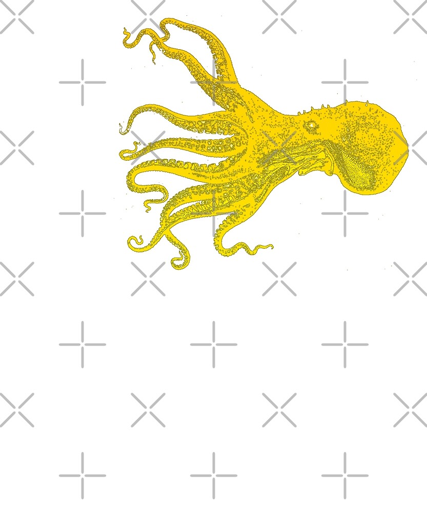 "Yellow Octopus Under the Sea" by RainyAZ | Redbubble