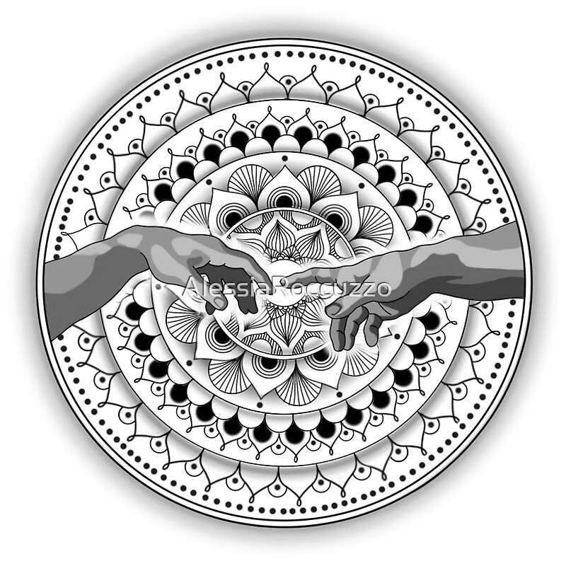 "Humanity Mandala, Creation of Adam" by AlessiaRoccuzzo | Redbubble