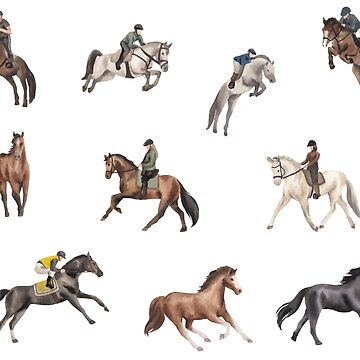 "Horse riding sticker set" Sticker for Sale by GlowinUp Shop | Redbubble