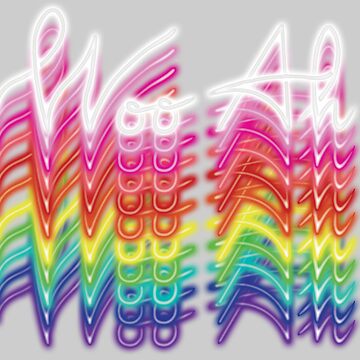 "Rainbow Neon Woo Ah - No Background" Sticker for Sale by Picassa166 ...