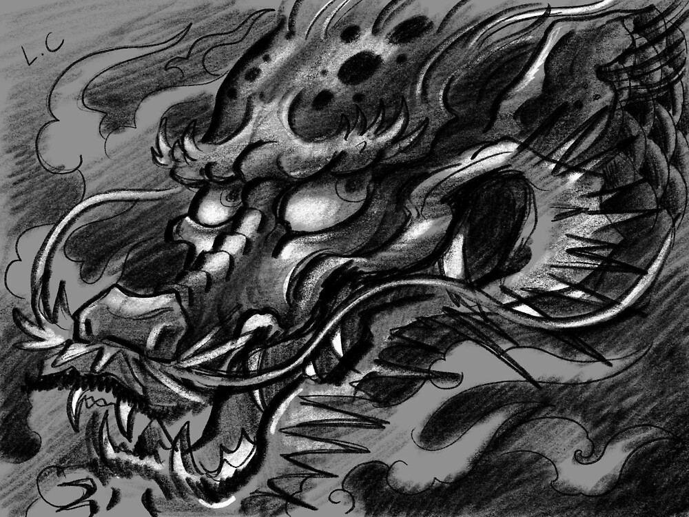 "Ryu dragon" by Lucky Cat | Redbubble