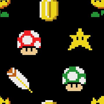 "Pixel Retro Power Ups Pattern Art" A-Line Dress for Sale by ...