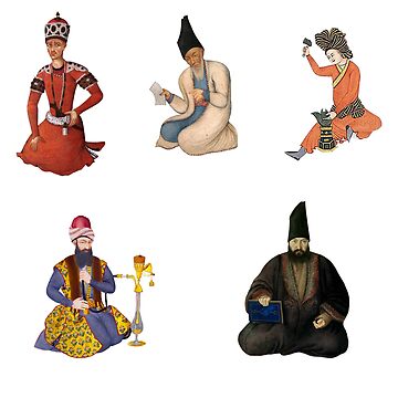 "Persian miniature characters stickers - Persian (iranian) art ...