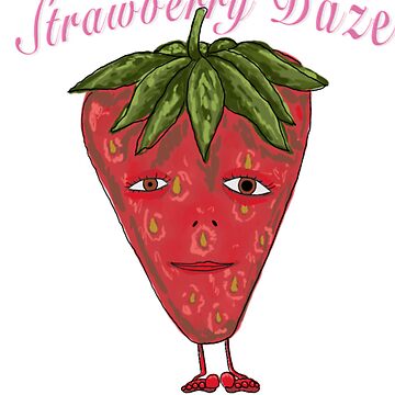"Strawberry Daze" Sticker for Sale by poocubicleshart | Redbubble