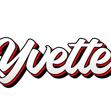 "Retro Yvette Name Label" Sticker for Sale by NafilNafiz | Redbubble