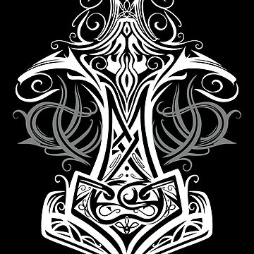 "Thor's hammer Mjolnir viking symbol" Sticker by Christine Krahl ...