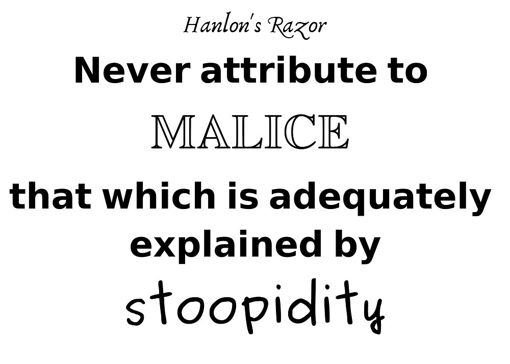 "Hanlon's Razor v2" by sbach | Redbubble
