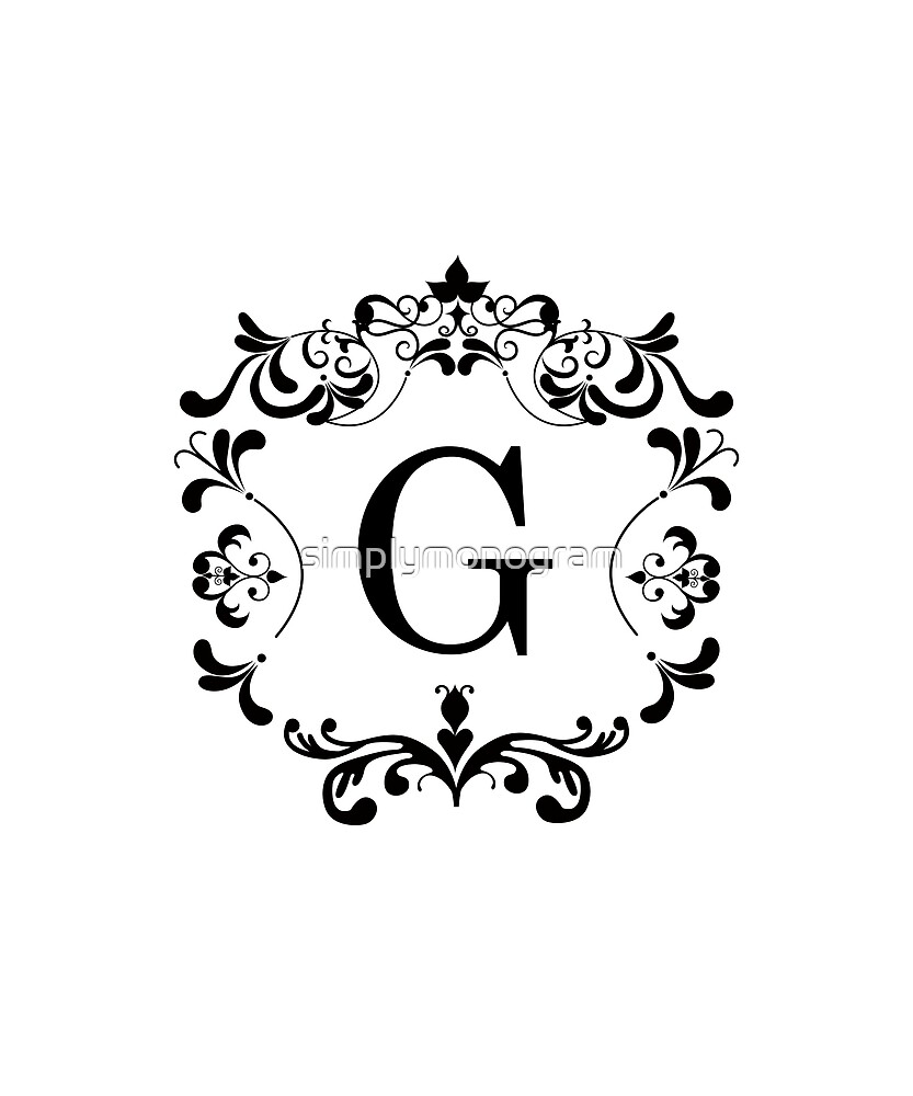 "Monogram G Retro Elegant Frame" by simplymonogram | Redbubble