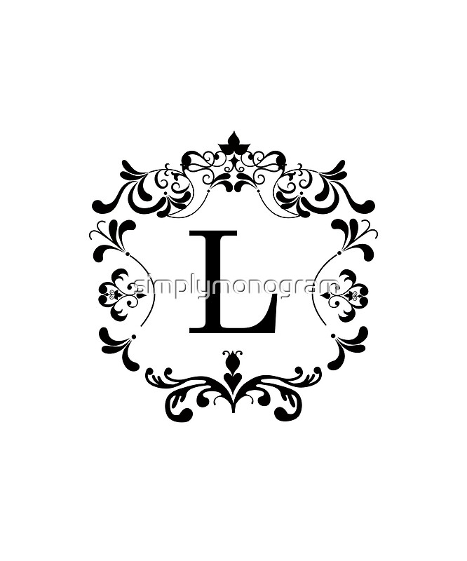 "Monogram L Retro Elegant Frame" by simplymonogram | Redbubble