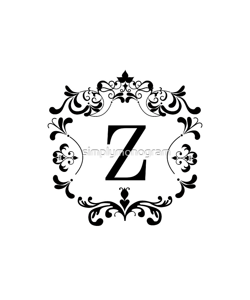 "Monogram Z Retro Elegant Frame" by simplymonogram | Redbubble