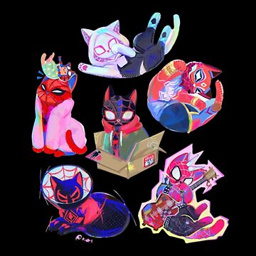 "spiderpunk spiderverse cats" Sticker for Sale by BIGO BIGO Art | Redbubble