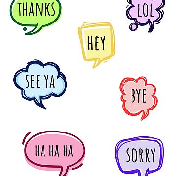 "Cute Speech Bubble Stickers Pack" Sticker for Sale by EverAfterStudio ...