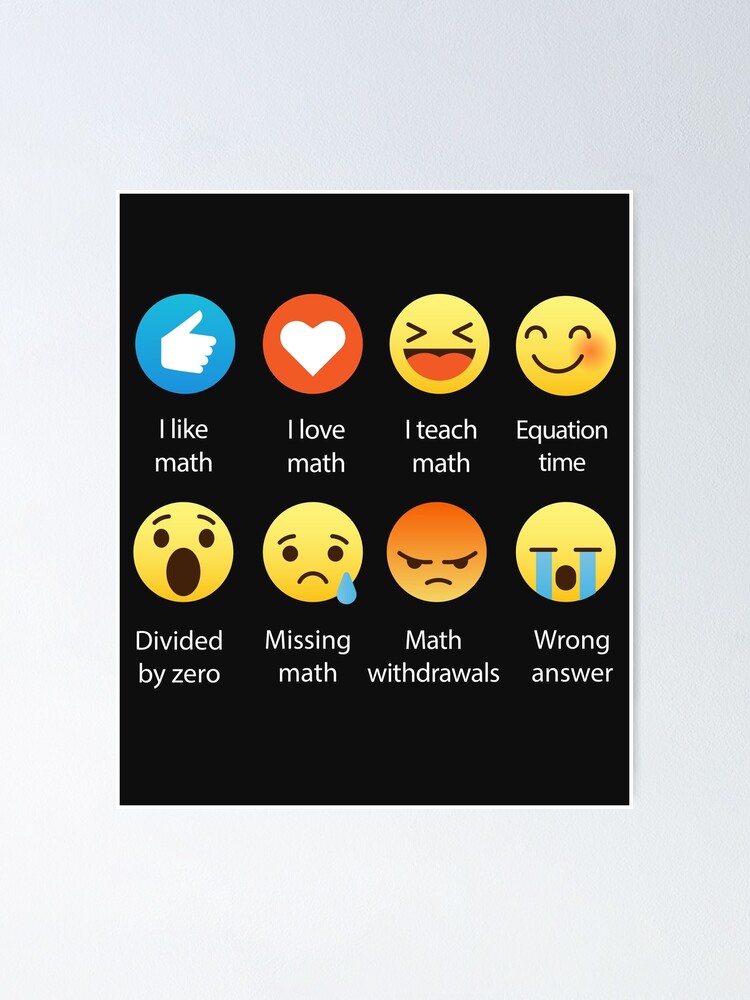 "I Love Math Emoji Emoticon Funny Mathematics Graphic Tee Shirts ...