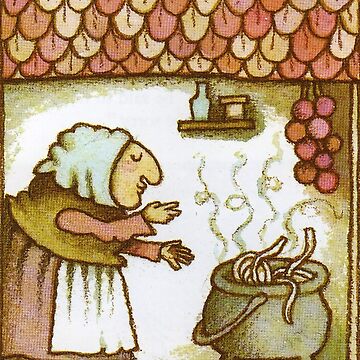 "Strega Nona Blowing Kisses to Pasta Pot Painting" Poster for Sale by ...