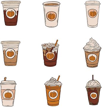 "PSL pumpkin spice latte sticker cute stickers, fall" Sticker for Sale ...