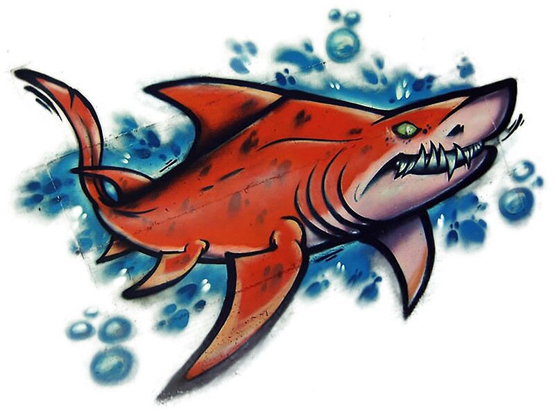 "Red Shark - Graffiti Style" by Natasafari | Redbubble