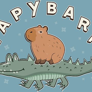 "Capybara riding a crocodile" Sticker by VinagreShop | Redbubble