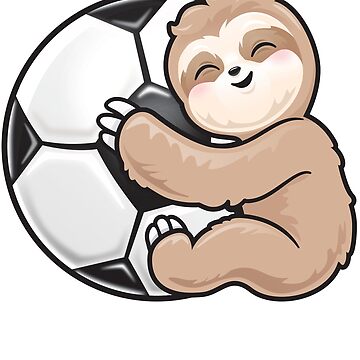"Baby Sloth Hugging Football Soccer Ball" Sticker for Sale by ...